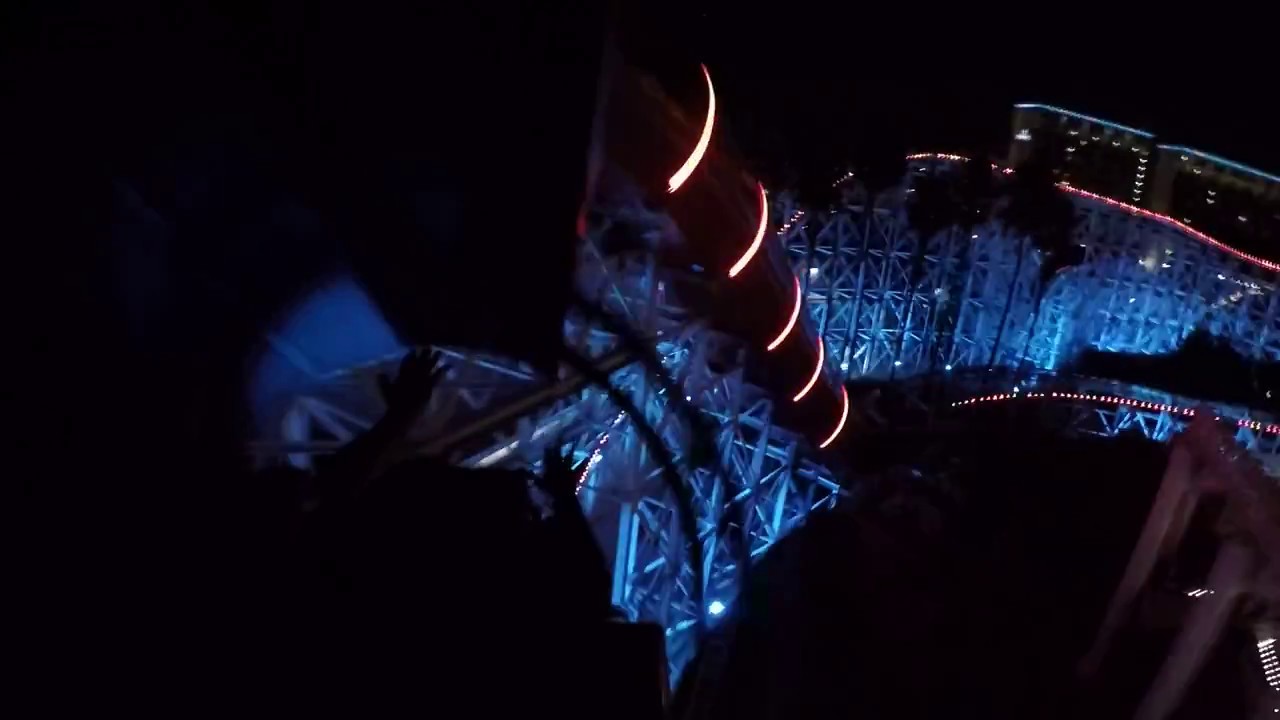 Incredicoaster - Full Ride - Nighttime - Pixar Pier at Disney ...