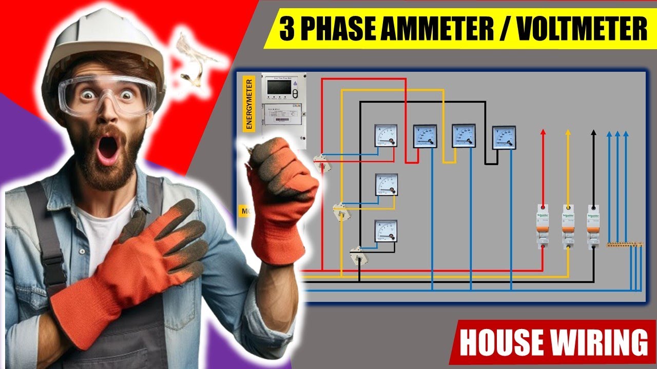 3 Phase Voltmeter & Ammeter Connection | Voltmeter & Ammeter Connection ...