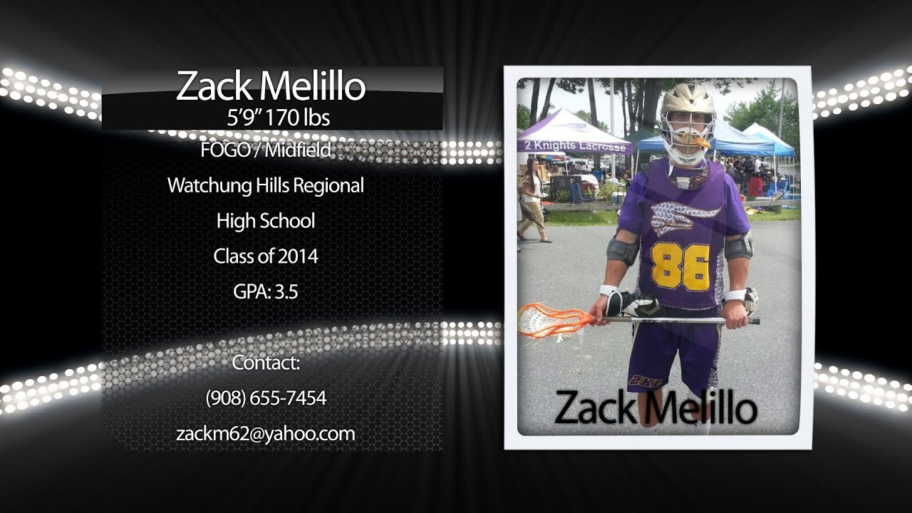 Zack Melillo 2013 Lacrosse Highlights (Watchung Hills Regional High ...