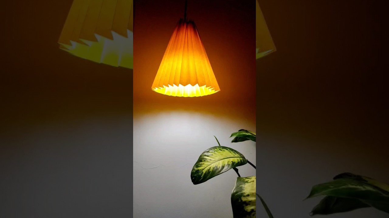 Easy Paper Lampshade | Pleated paper lampshade diy | Paper Lamp for ...