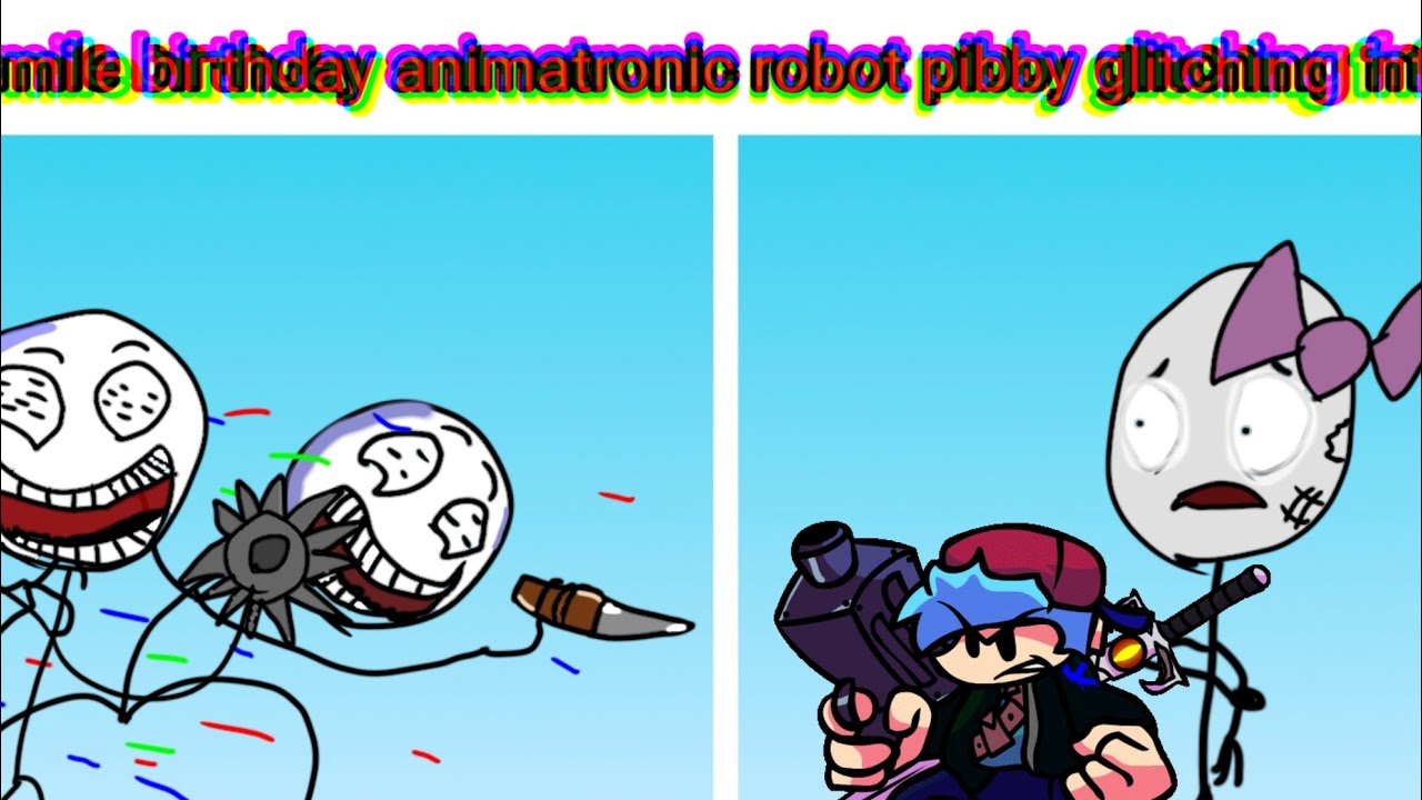 smile birthday animatronic robot pibby glitching fnf song - YouTube