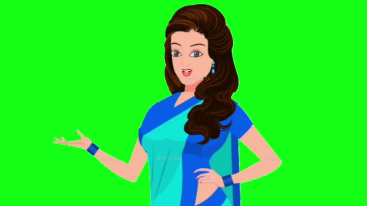 Animated green screen lady| copyright free - YouTube