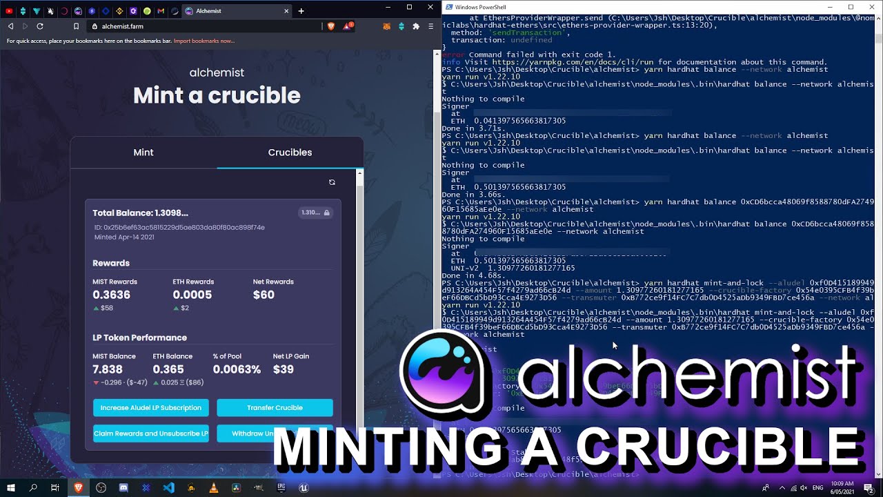 Alchemist Coin - Minting a Crucible Using Command Line Interface - YouTube