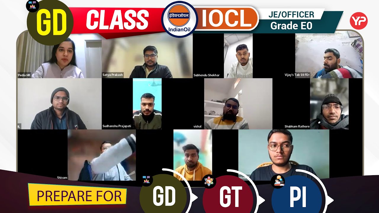 GD Class for IOCL JE/officer Grade E0 | Start GD, GT & PI with ...