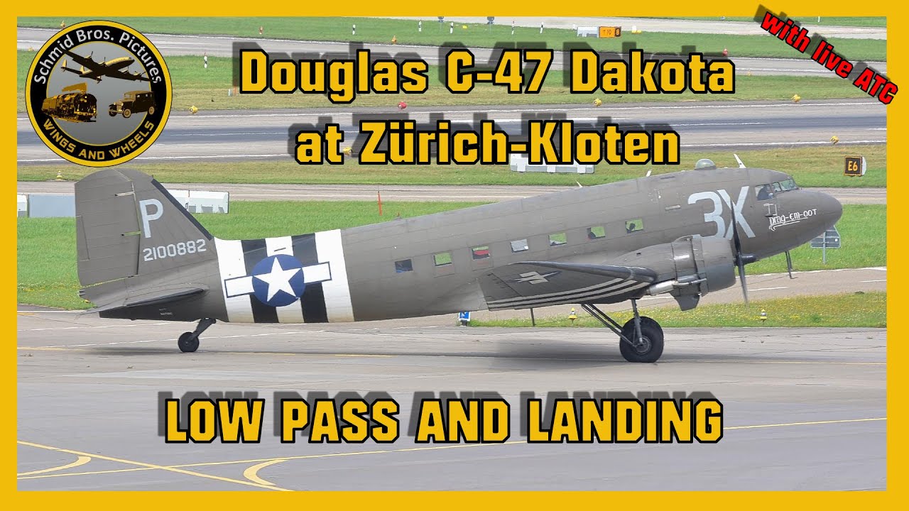 RARE!!! Douglas C-47 Dakota low pass runway 10, landing runway 28 and ...