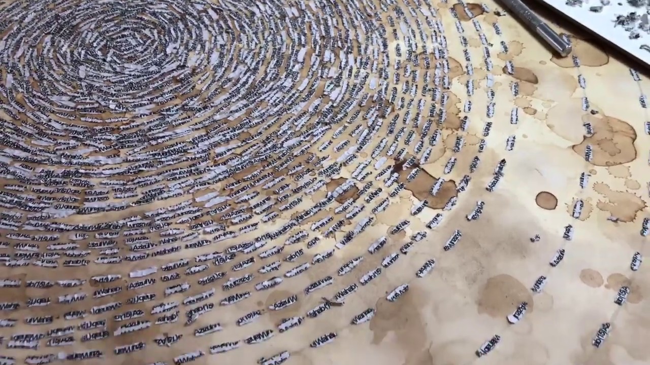 In Her Studio: Artist Ambreen Butt, Text Pasting - YouTube