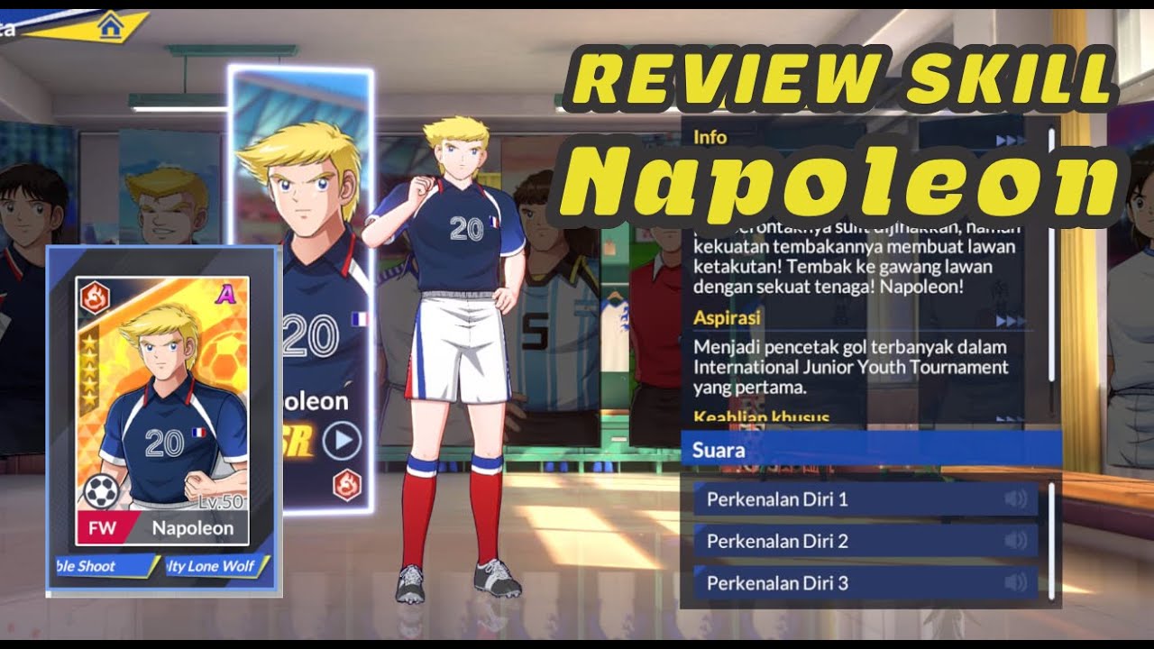 Review Character Napoleon Tsubasa Ace Skill-Skill Napoleon - YouTube