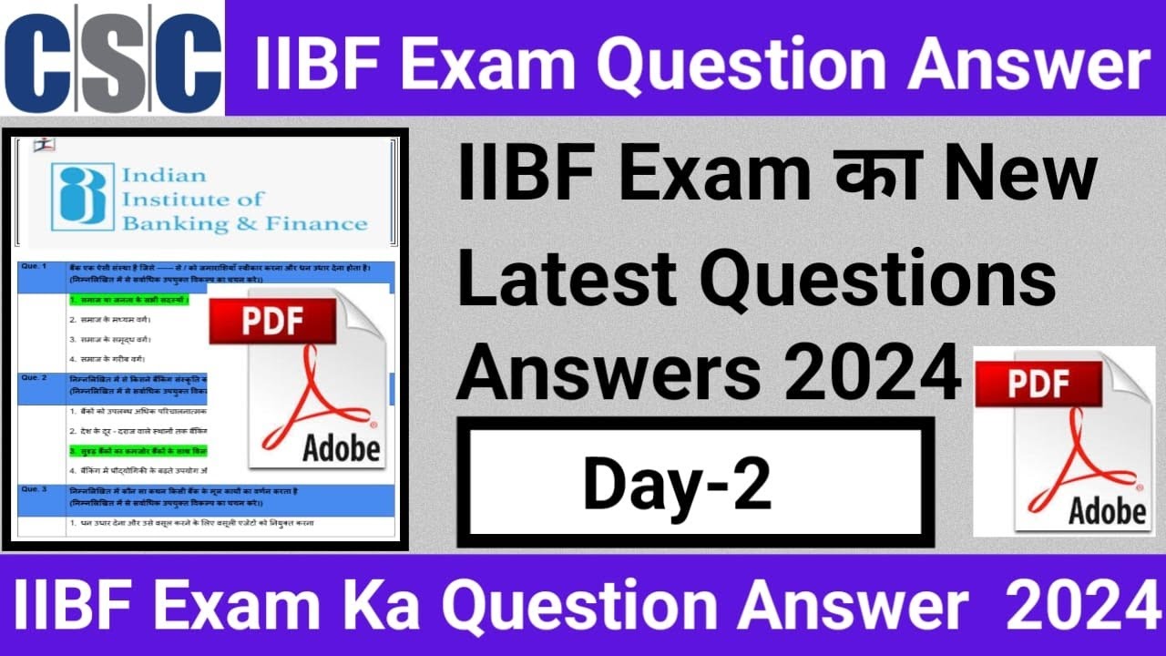IIBF Exam Ka Question Answer 2024 I IIBF Exam Ka MCQ Question Answer ...