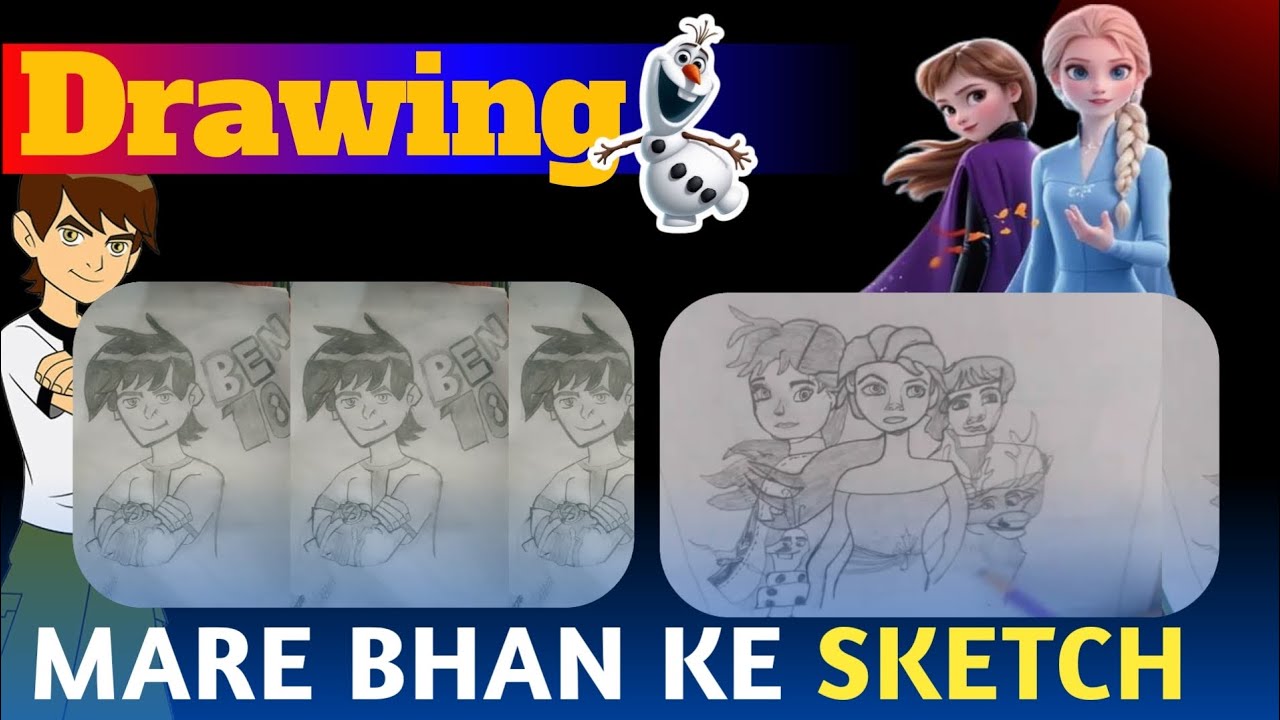 Aj drawing ke🤌🏻 ️ Elsa or Bentan ke drawing ke😍 - YouTube