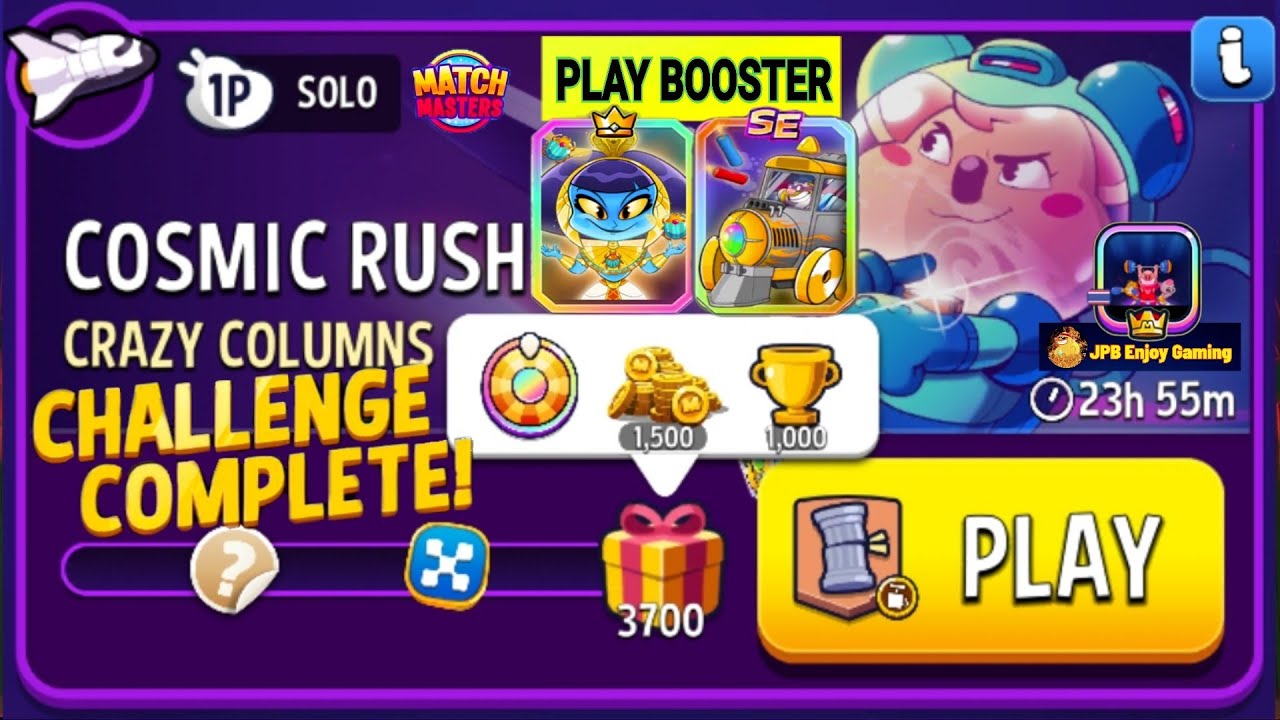Crazy Columns+Blow'Em Up Solo Challenge Cosmic Rush/3700 Score/ Match ...