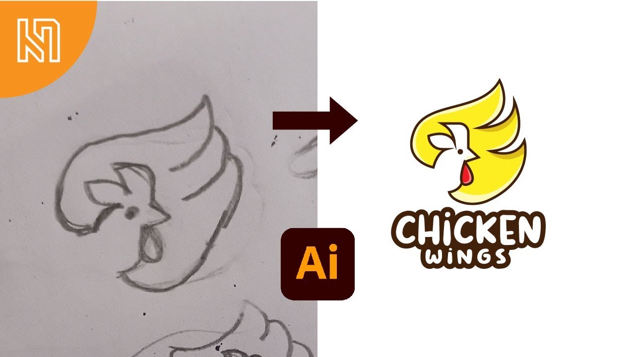 #1 Tutorial membuat logo dari sketsa gambar | Adobe Illustrator - YouTube