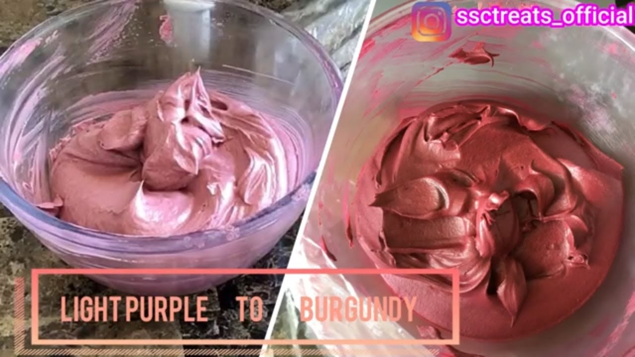 How to change violet buttercream to burgundy - YouTube