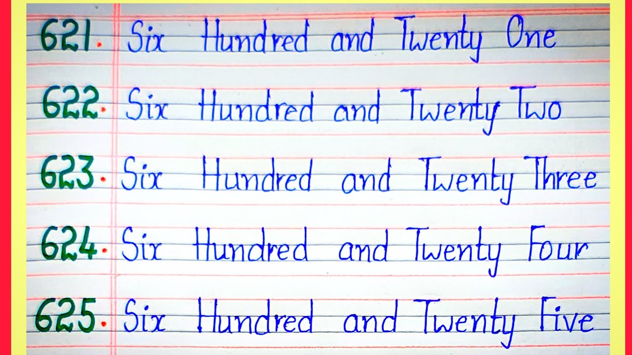 learn and write number names 621-630//number spellings 621-630 ...