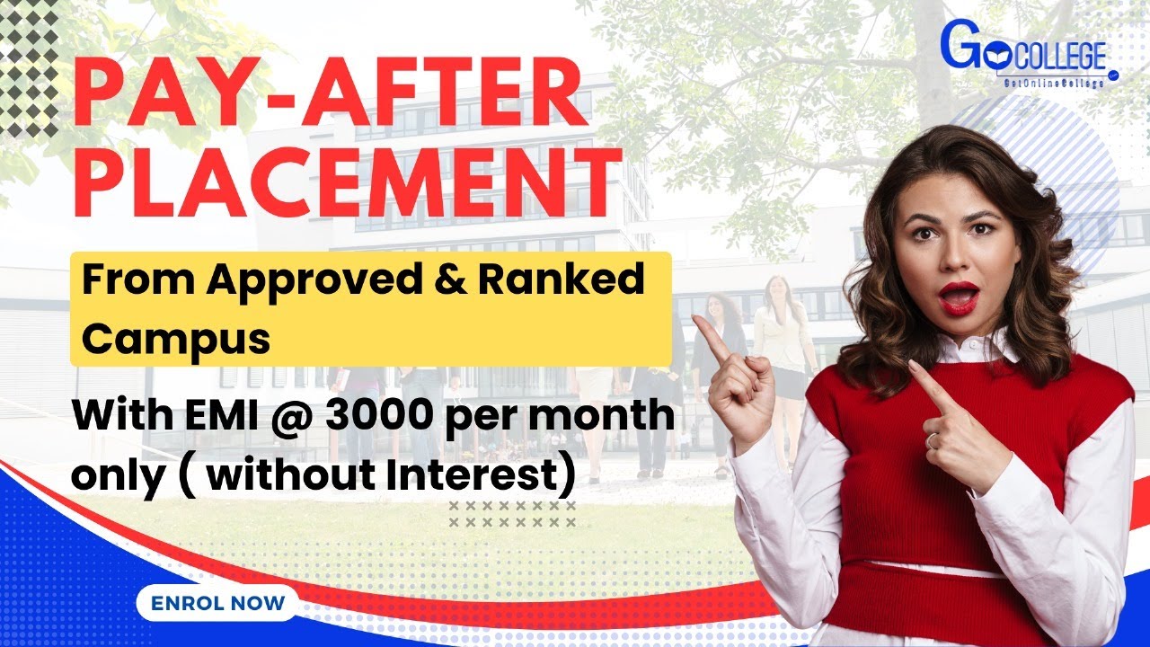 Pay After Placement degree @3000 per month only - YouTube