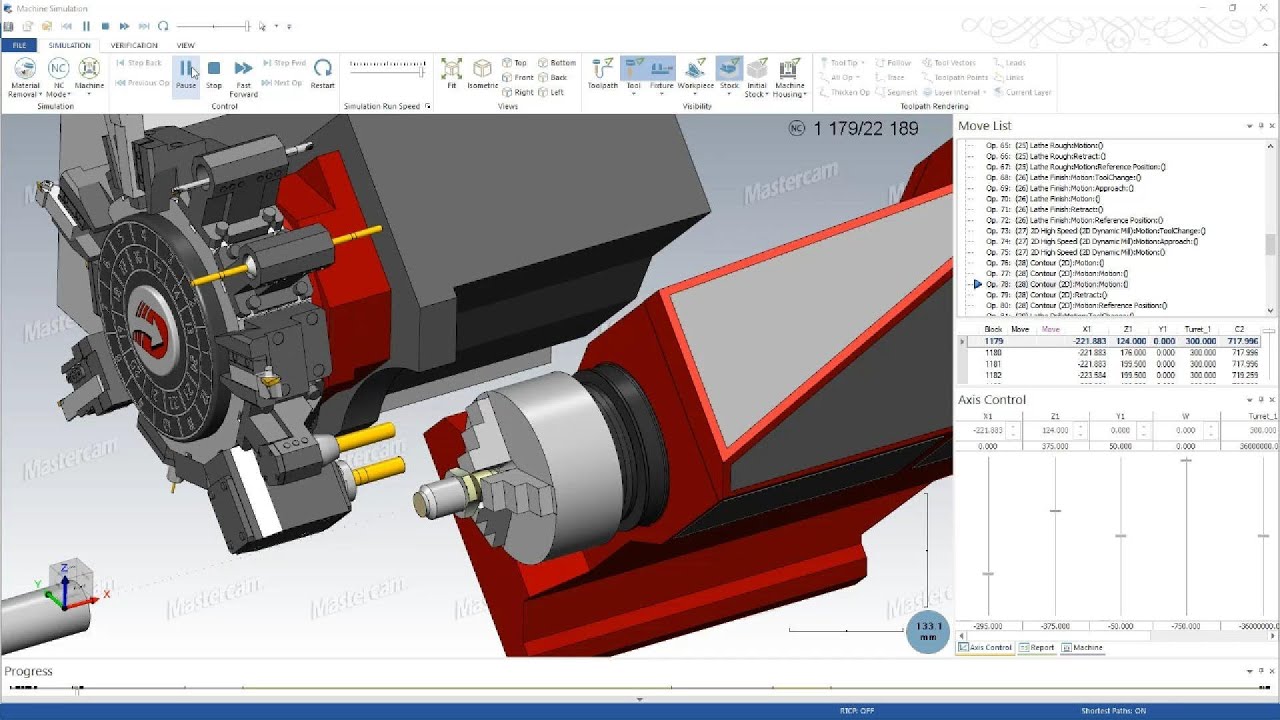 PART25-Prepare and Simulate complete Part5 MILLTURN TUTORIAL - YouTube