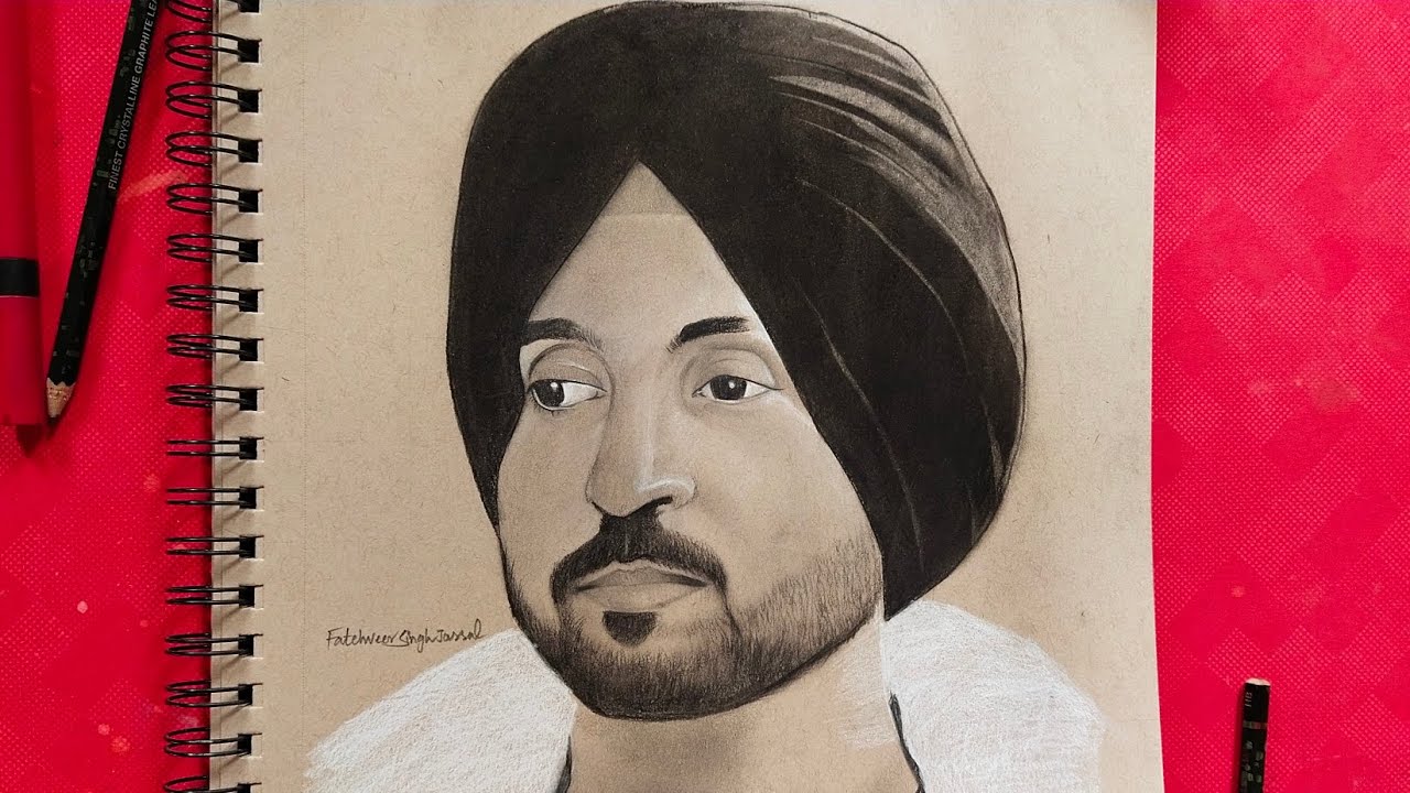 Drawing Diljit Dosanjh - YouTube
