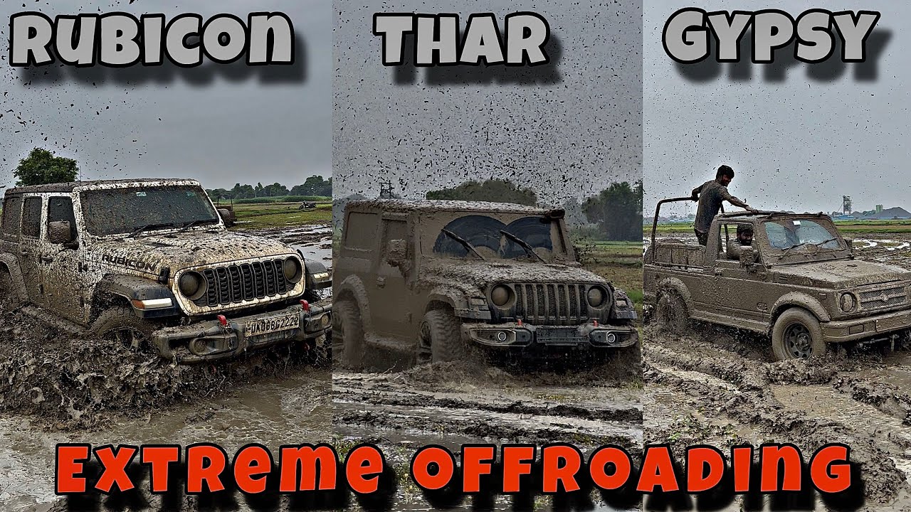 Rubicon vs Thar Roxx vs Thar vs Gypsy || Who will win this Offroad ...