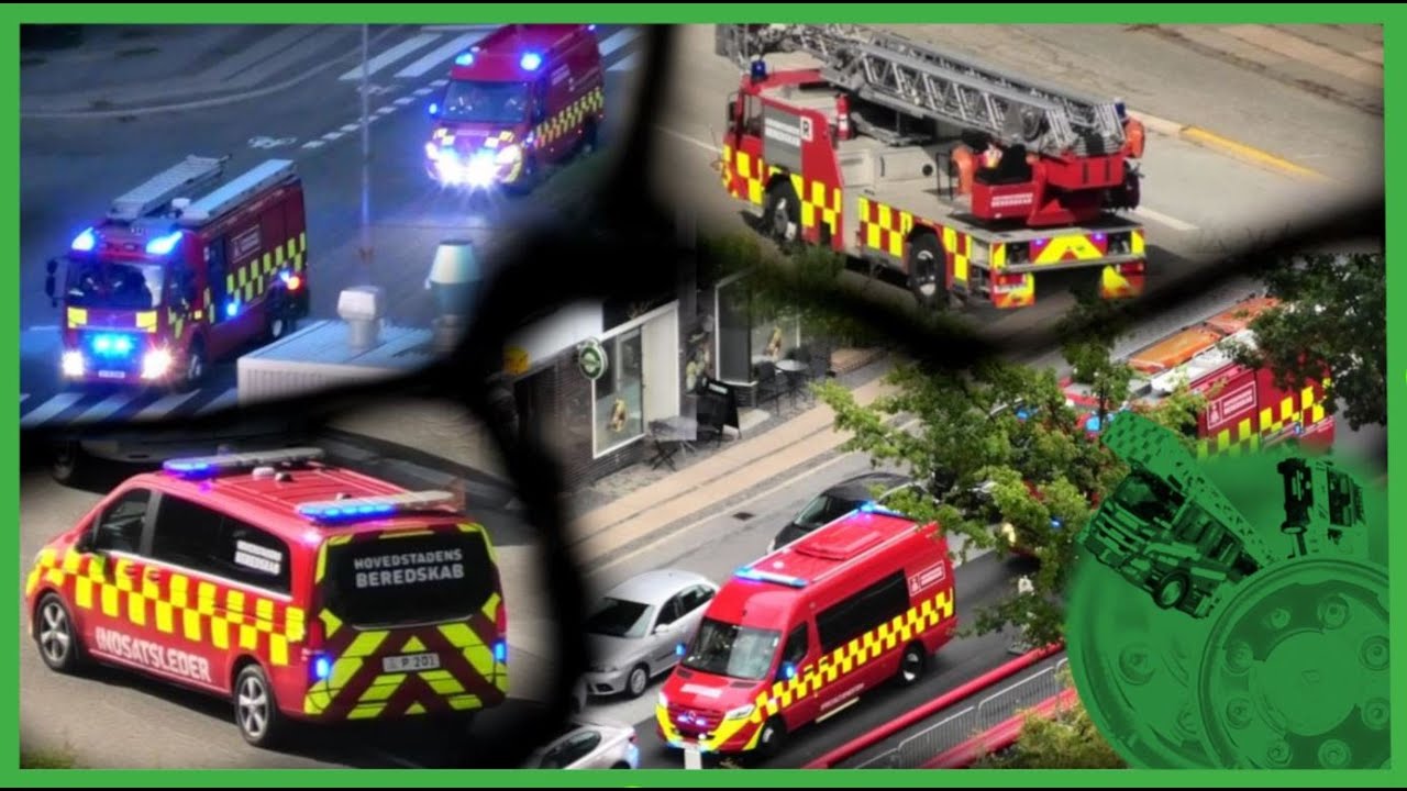 AIR CLIPS fire & rescue combivideo brandbil og ambulance i udrykning ...