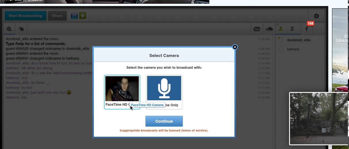 how to turn cam on tinychat - YouTube