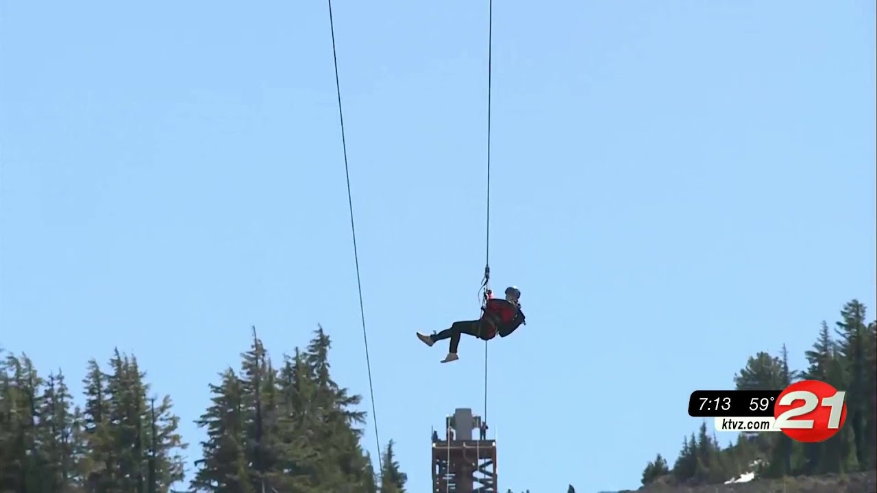 NewsChannel 21 gets an early ride on Mt. Bachelor's brand new zip line ...