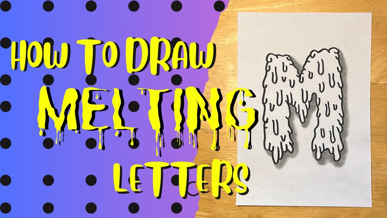 How To Draw Melting Letters - “M” - YouTube