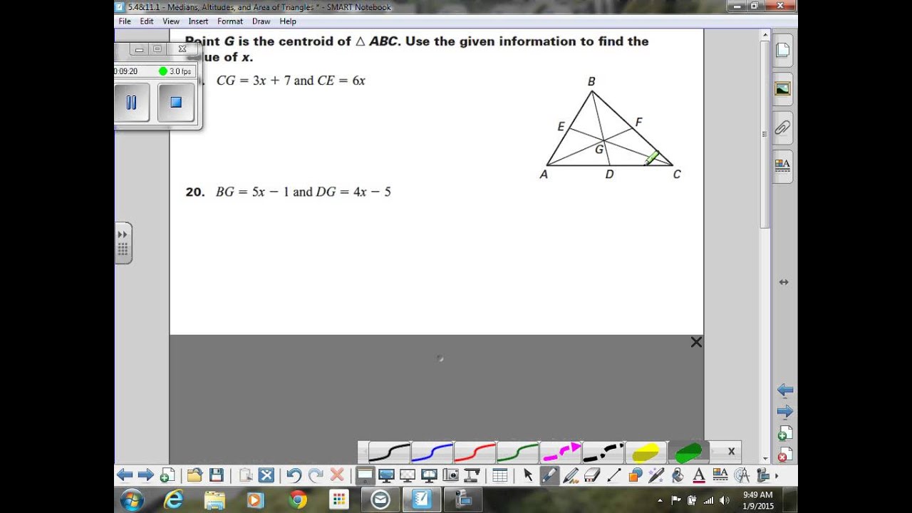 Medians, Centroids, Altitudes & Area of a triangle - YouTube