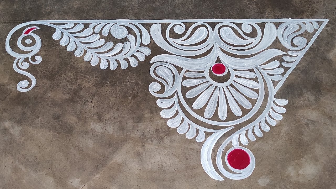 Saraswati puja alpona design//diwali alpona design//saraswati puja ...