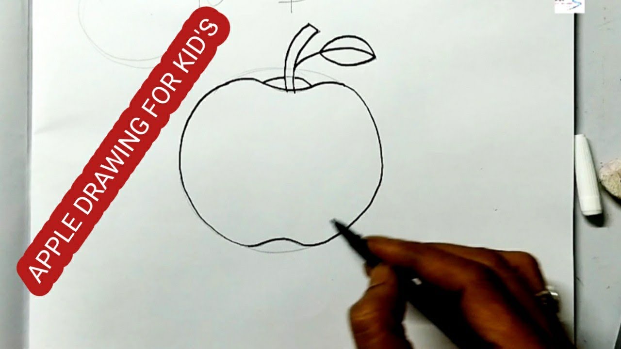 How To Draw An Apple|Easy Drawing for Kid's|Outline drawing for ...