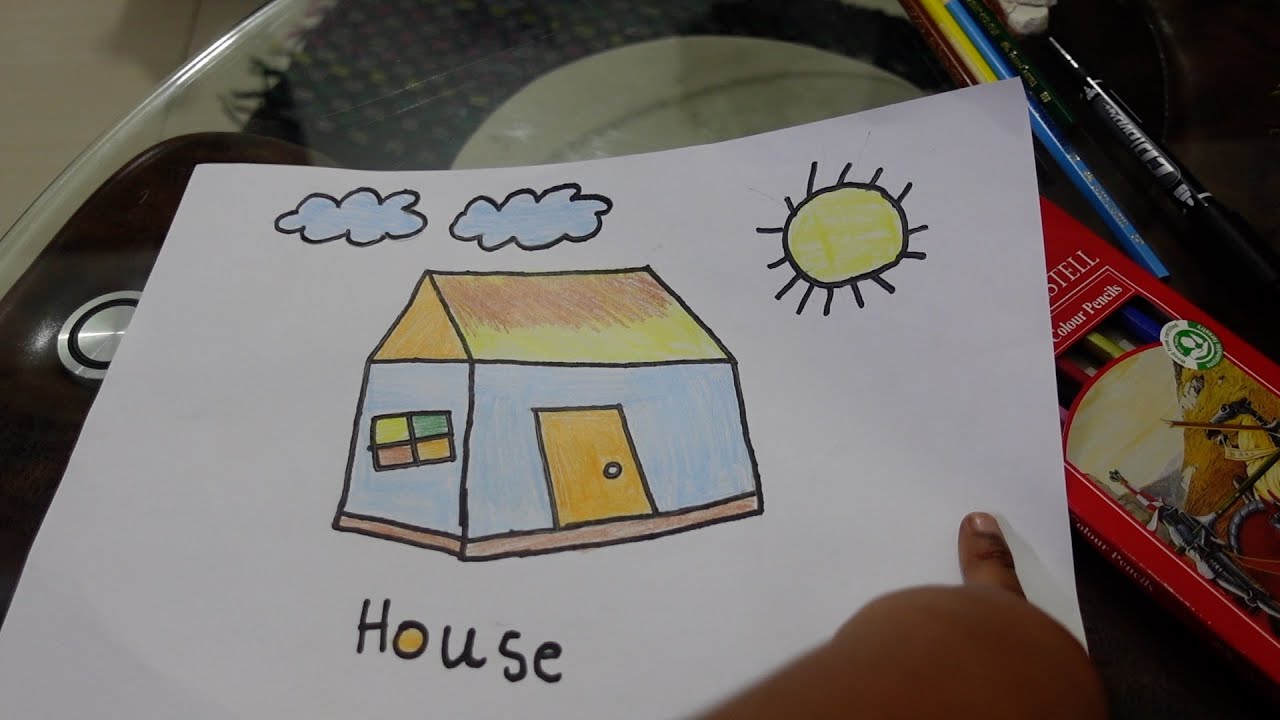 How To Draw A House 🏡 Drawing And Coloring A House 🏠🛏️🛋️ Drawings For ...