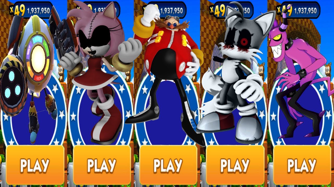 Sonic Dash - Amy.EXE vs Tails.EXE vs All Bosses Eggman Zazz Dr. Babble ...