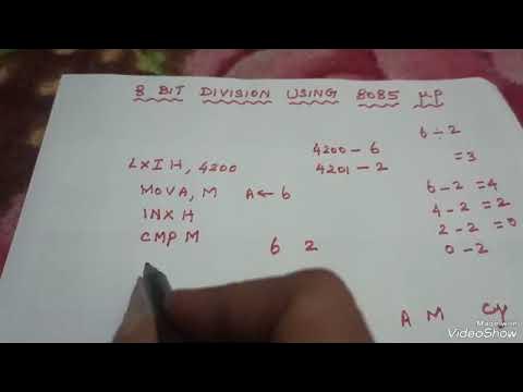 8 Bit Division using 8085 Microprocessor/ Version1 - YouTube