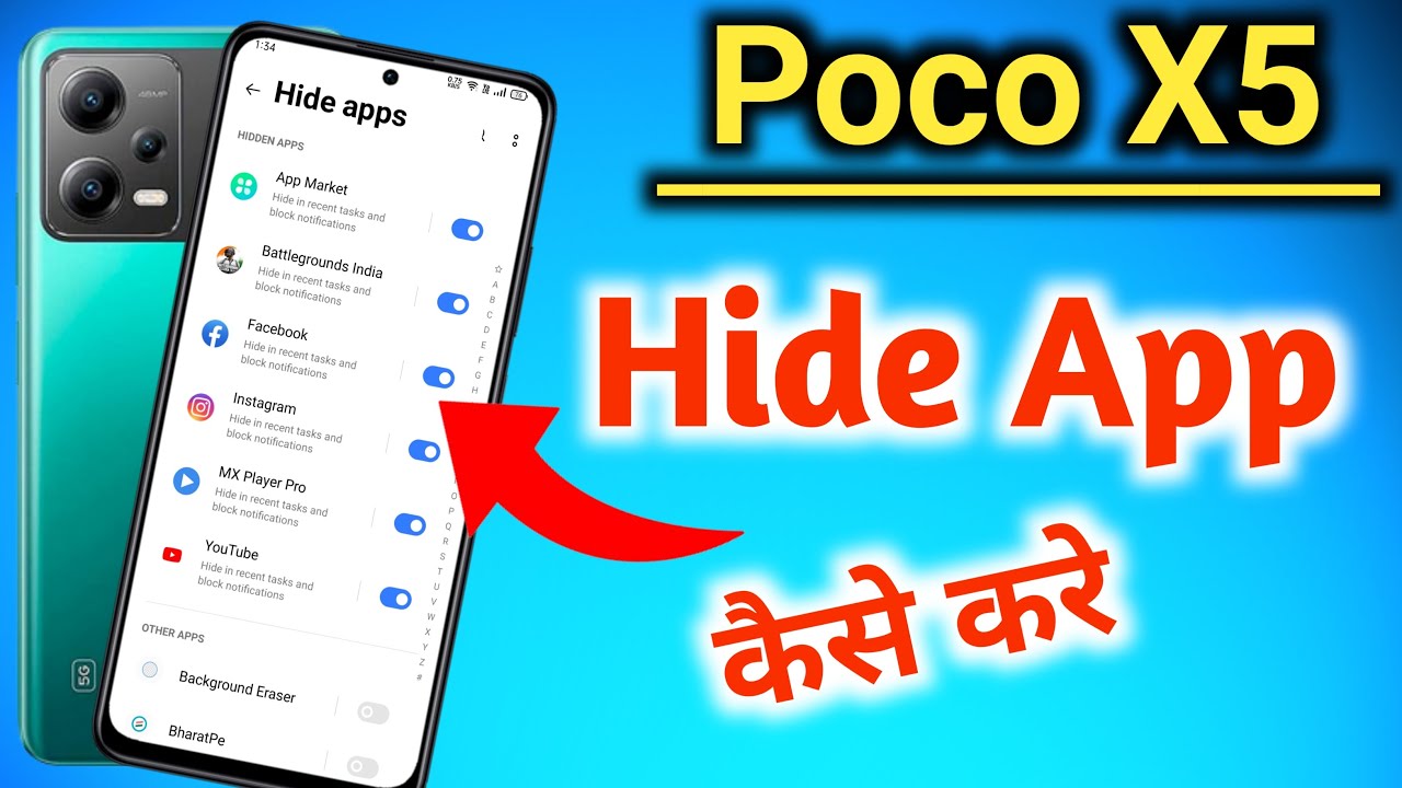 Poco x5 app hide kaise kare | Poco x5 hide apps | how to hide app in ...