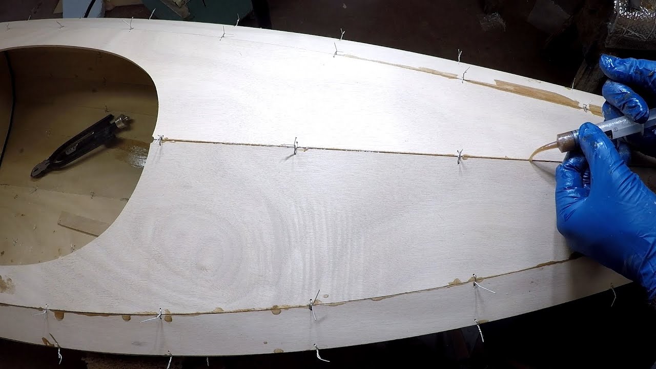 Timber BoatWorks Gluing the Deck Seams - YouTube