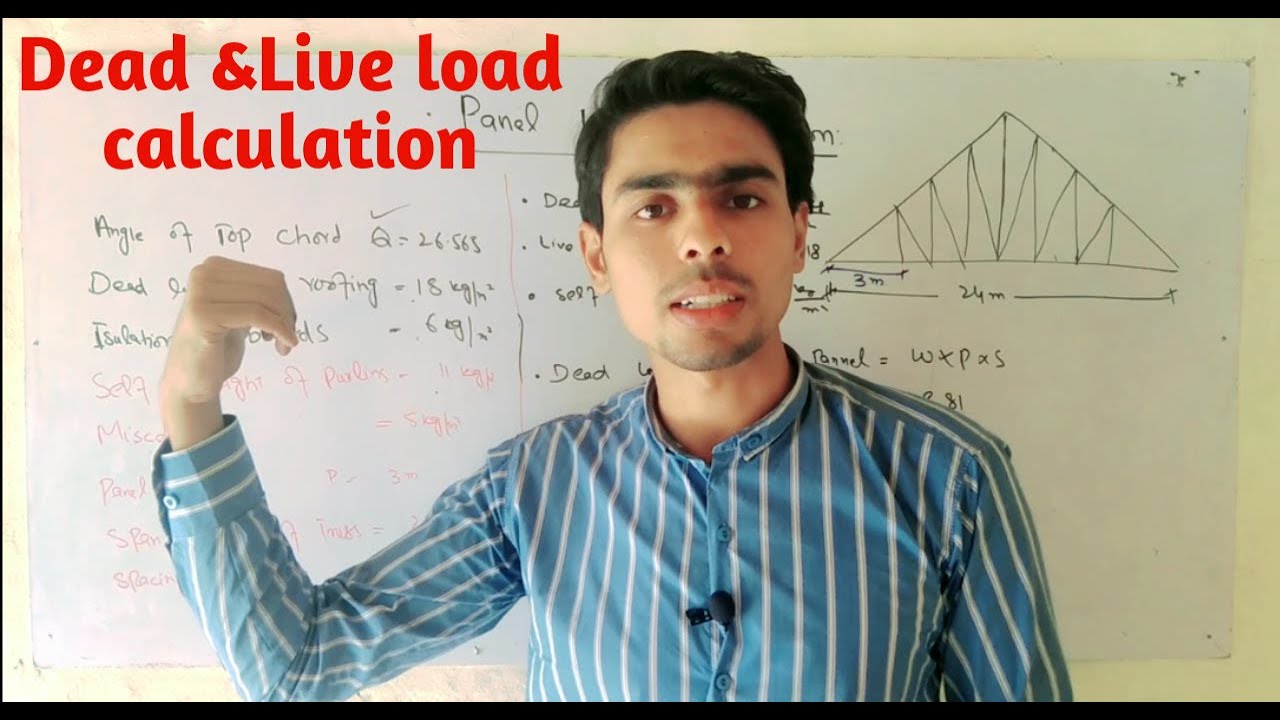 Steel Roof Truss || Dead Load || Live Load Calculations || Design of ...