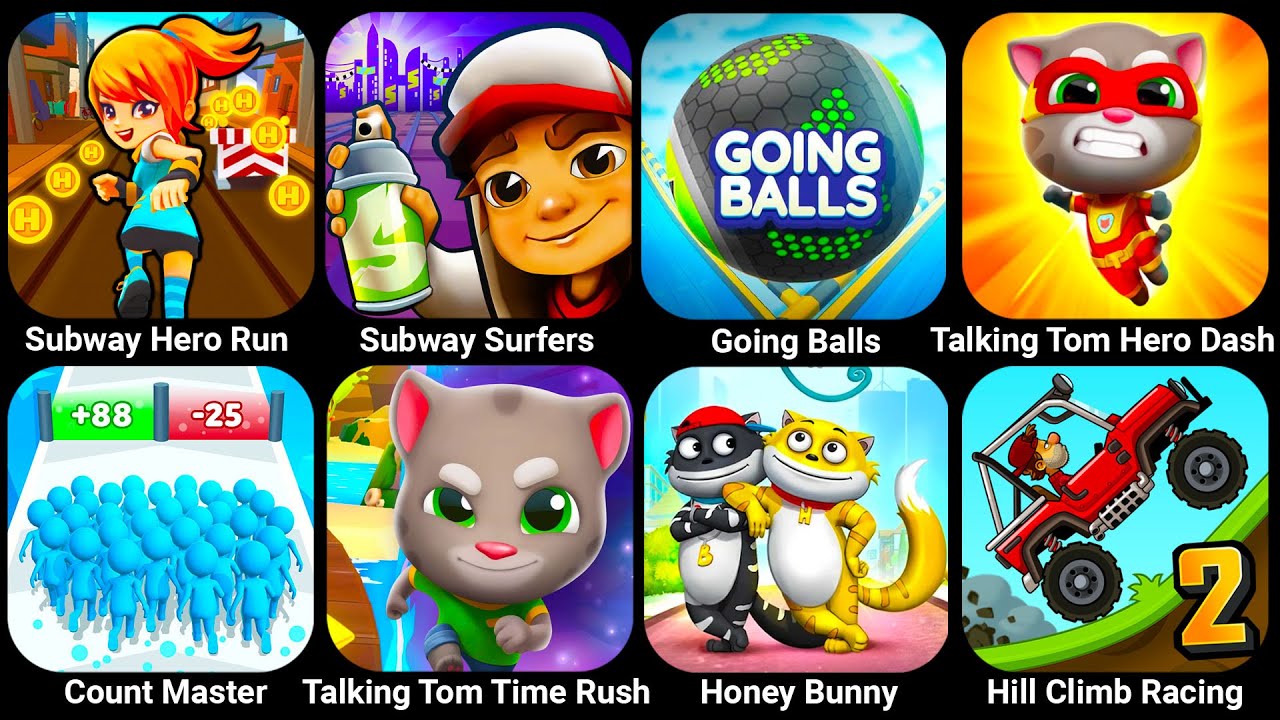 Subway Hero Run, Murder, Red Ball 4, Running Pet, Talking Tom Candy Run ...