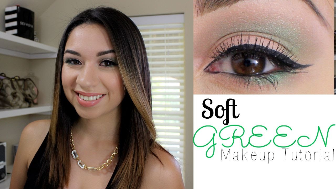 Soft Green Eyeshadow Makeup Tutorial | Wearable Green Eyeshadow - YouTube