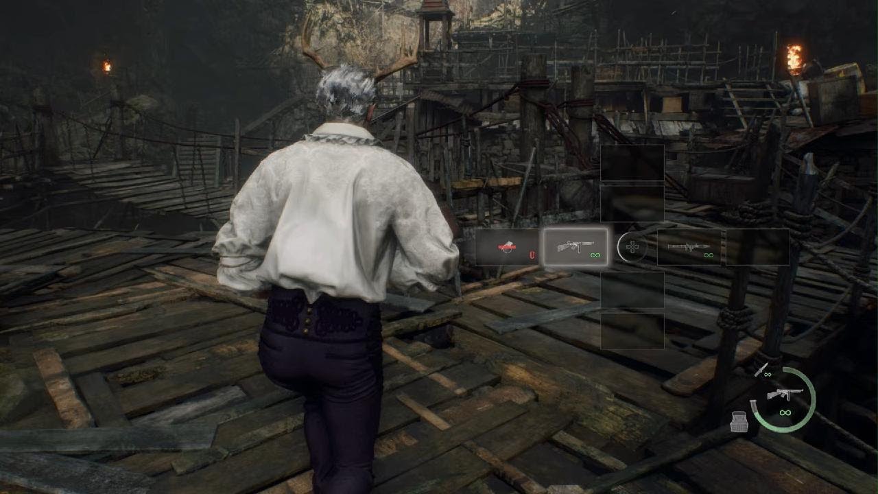 Resident Evil 4 Leon Falls Off Bridge - YouTube