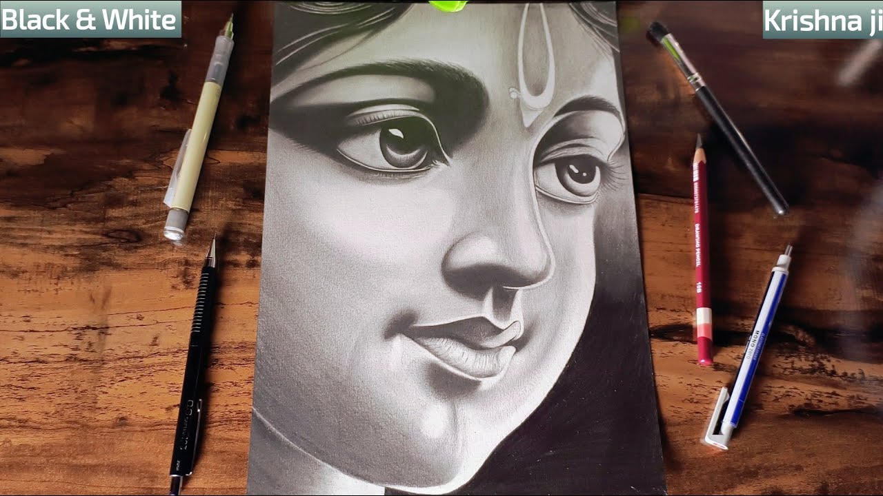 Krishna ji drawing 🙏, Krishna Drawing, Step by step, Beginners drawing ...