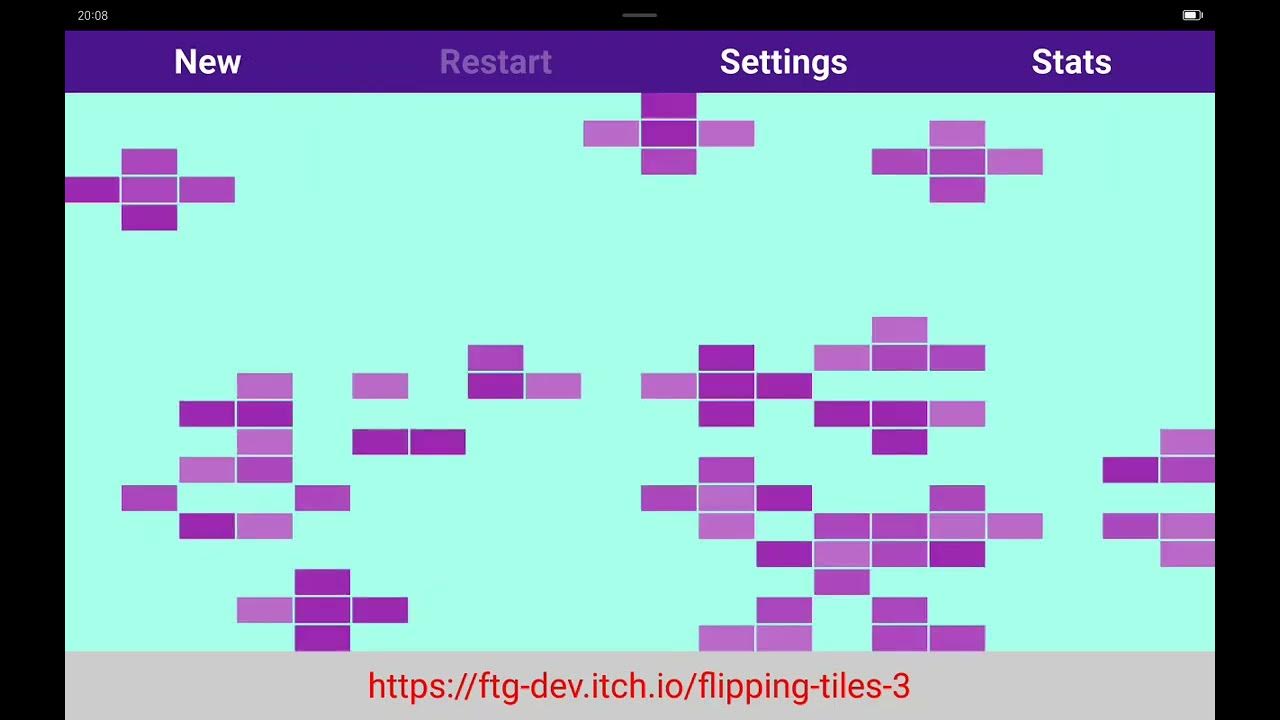 flipping tiles game 20 by 20 #games #puzzle - YouTube