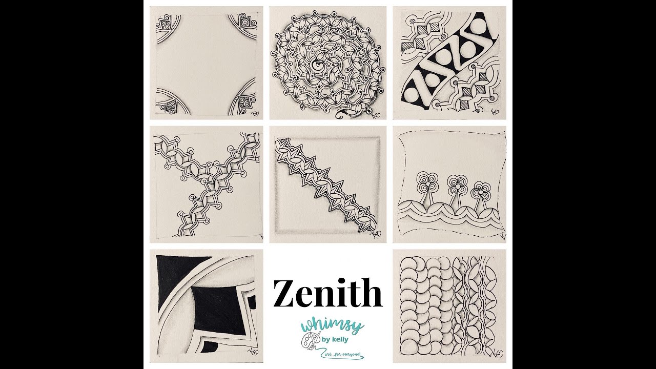 Zenith (Zentangle® Pattern) drawn by Kelly Barone, CZT - YouTube