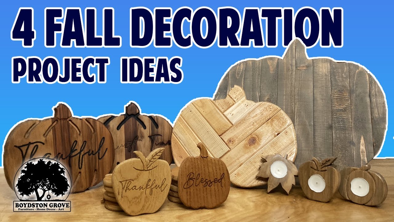 4 Fall Decoration Project Ideas / Woodworking - YouTube