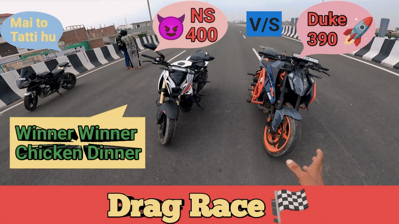 Drag Race 🏁 || Duke 390 🚀 vs NS 400 😈 || NS 400 Winner 😱 || Duke 390 ...