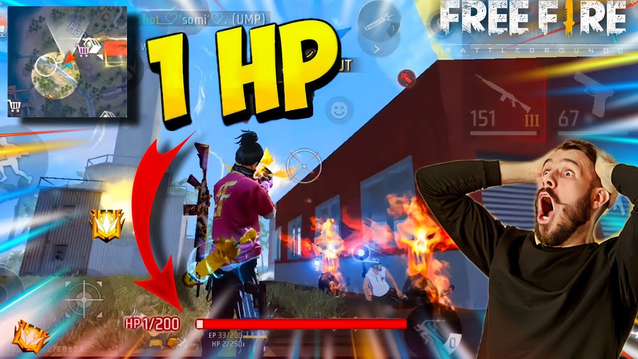 BR RANK PUSHING 😱1 HP OP CLUTCH 🤯 FREE FIRE OP GAMEPLAY VIDEO - YouTube
