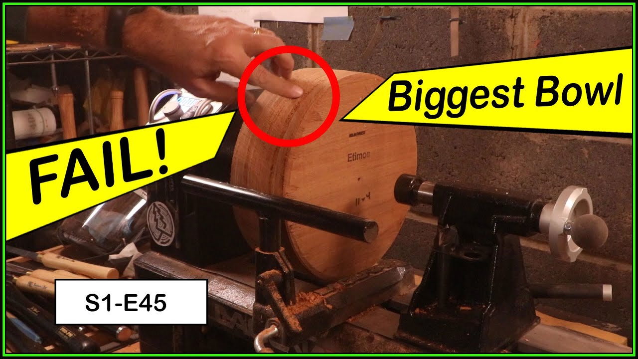 Failure! Turning the biggest bowl... by me anyway. Woodturning Etimoe ...
