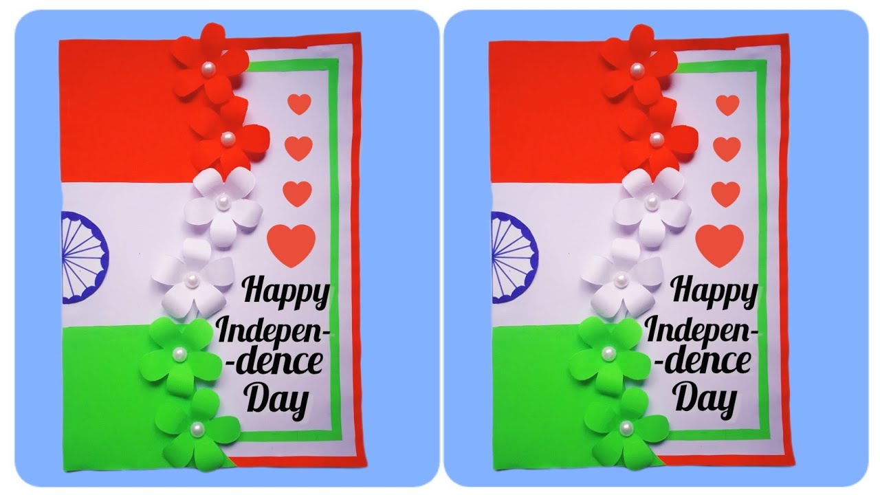 Independence day pop up greeting card making/Handmade independence day ...