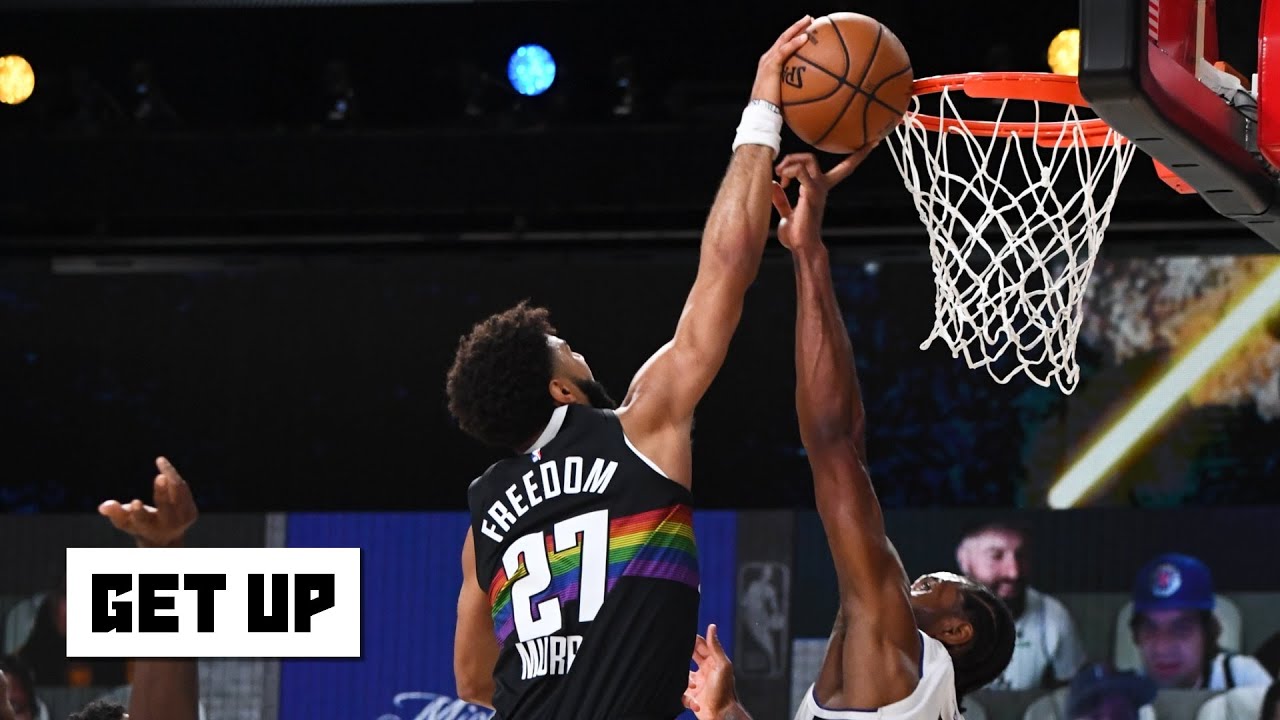 Reacting to Kawhi Leonard's middle-finger block on Jamal Murray | Get ...