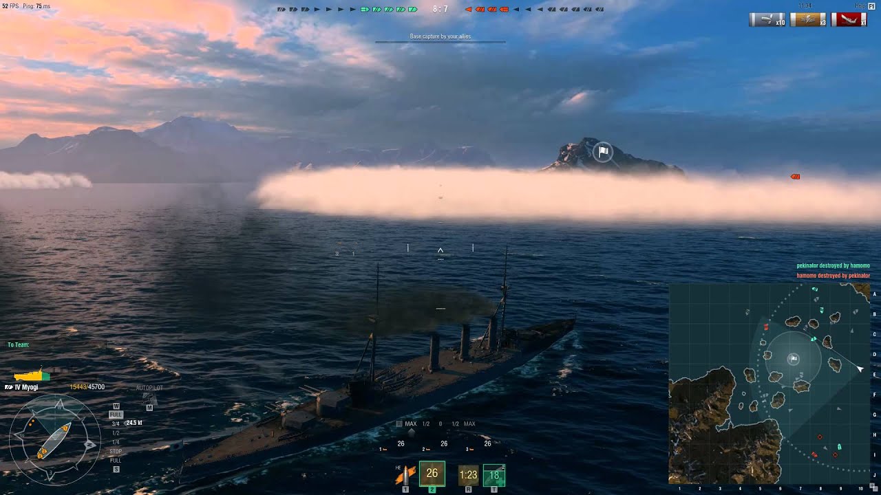 World of Warships: Myogi Battleship | 27,078 Damage - YouTube