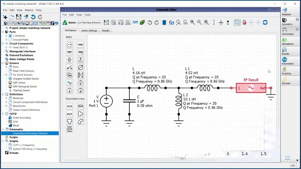 Simple Matching Network Tutorial Using XFdtd's Schematic Editor - YouTube
