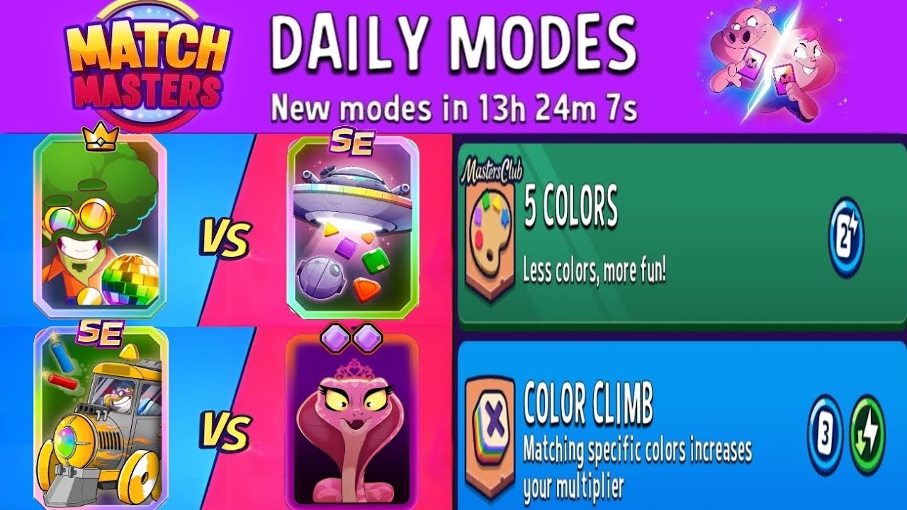 Daily Modes 5 Colrs | Color Climb | Match Masters - YouTube