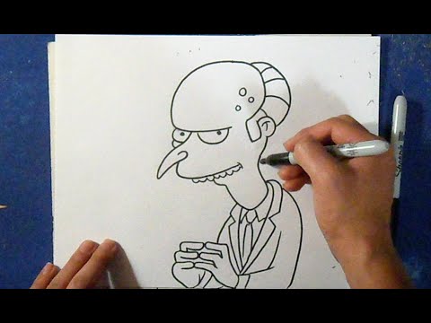 Cómo dibujar al Señor Burns "Los Simpsons" | How to Draw Mr Burns - YouTube